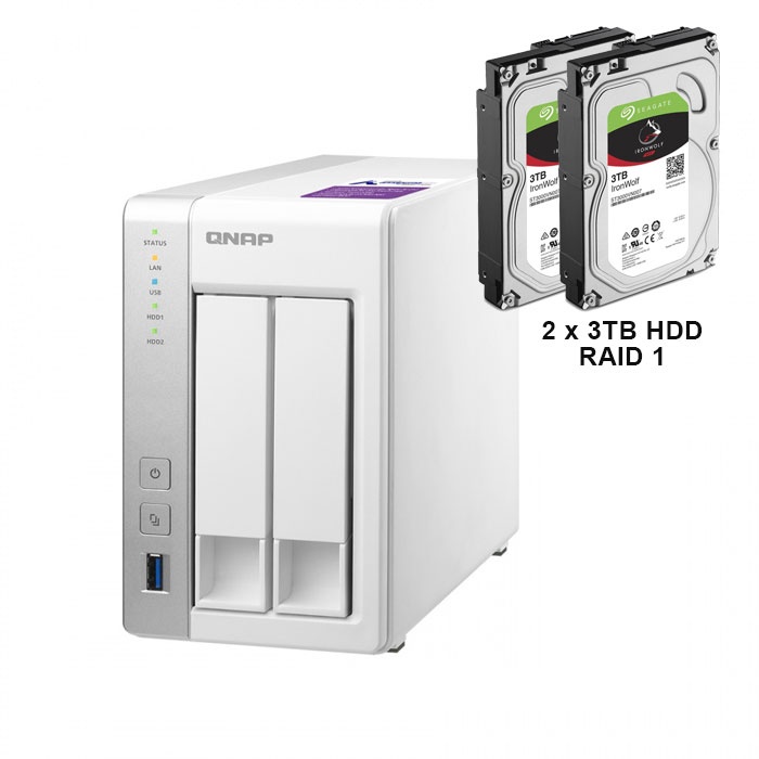 QNAP TS-231P + 2x3TB HDD RAID1 | UMAX.cz